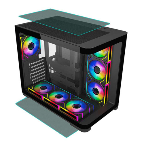 Awest GT-AQ18-MB Mid-Tower Gaming Computer Case – فروشگاه اینترنتی pcatech